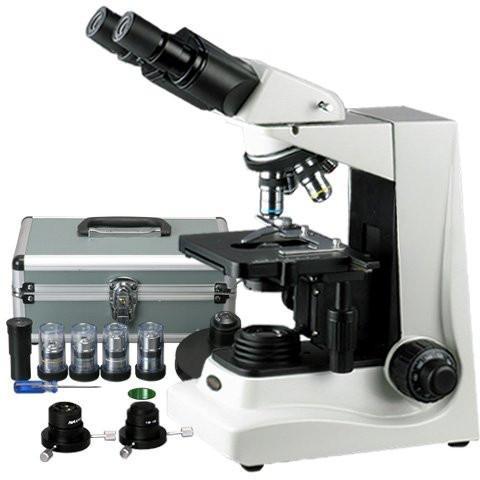 AmScope 40x-1600x Darkfield and Turret Phase Contrast Compound Microsc ...