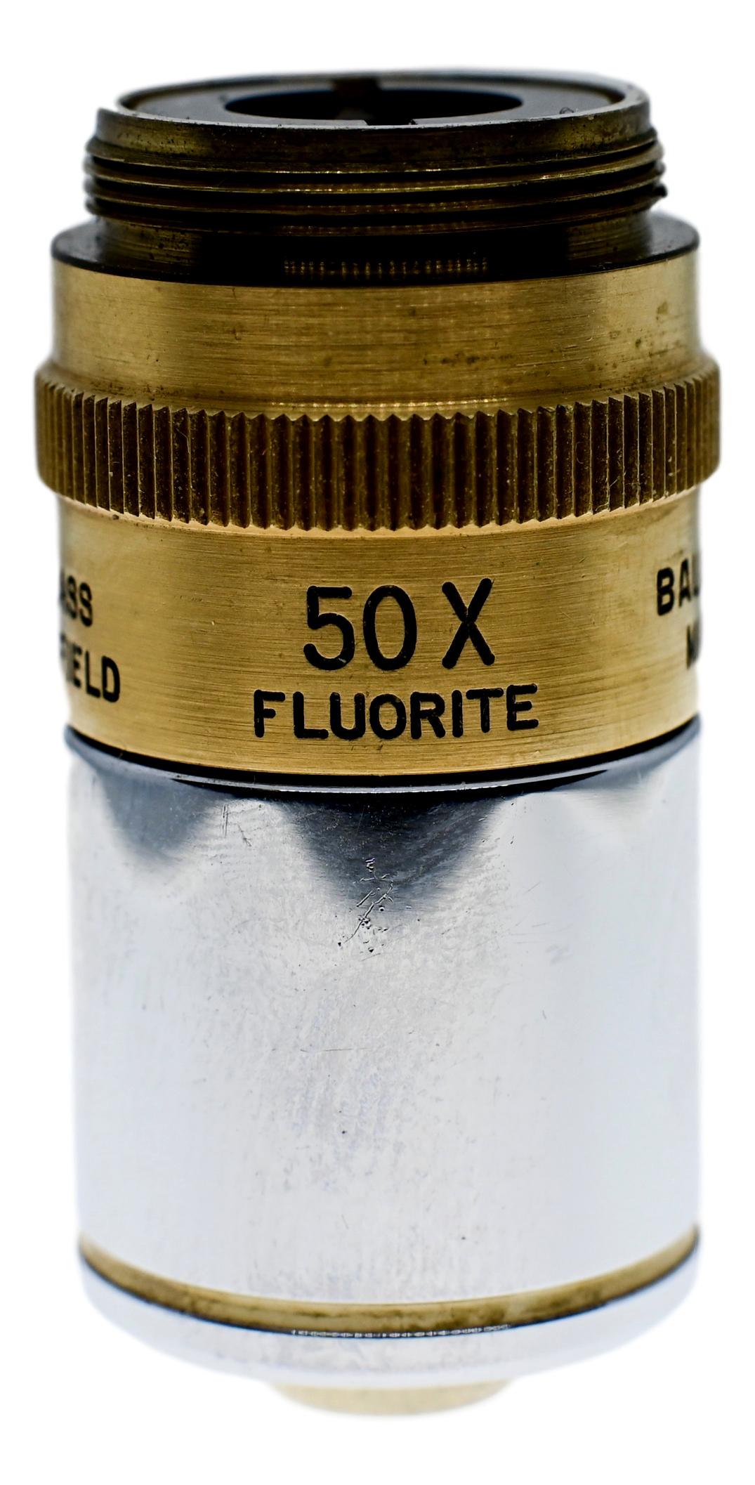 Bausch & Lomb 50x Fluorite Flat Field Objective – Microscope Central