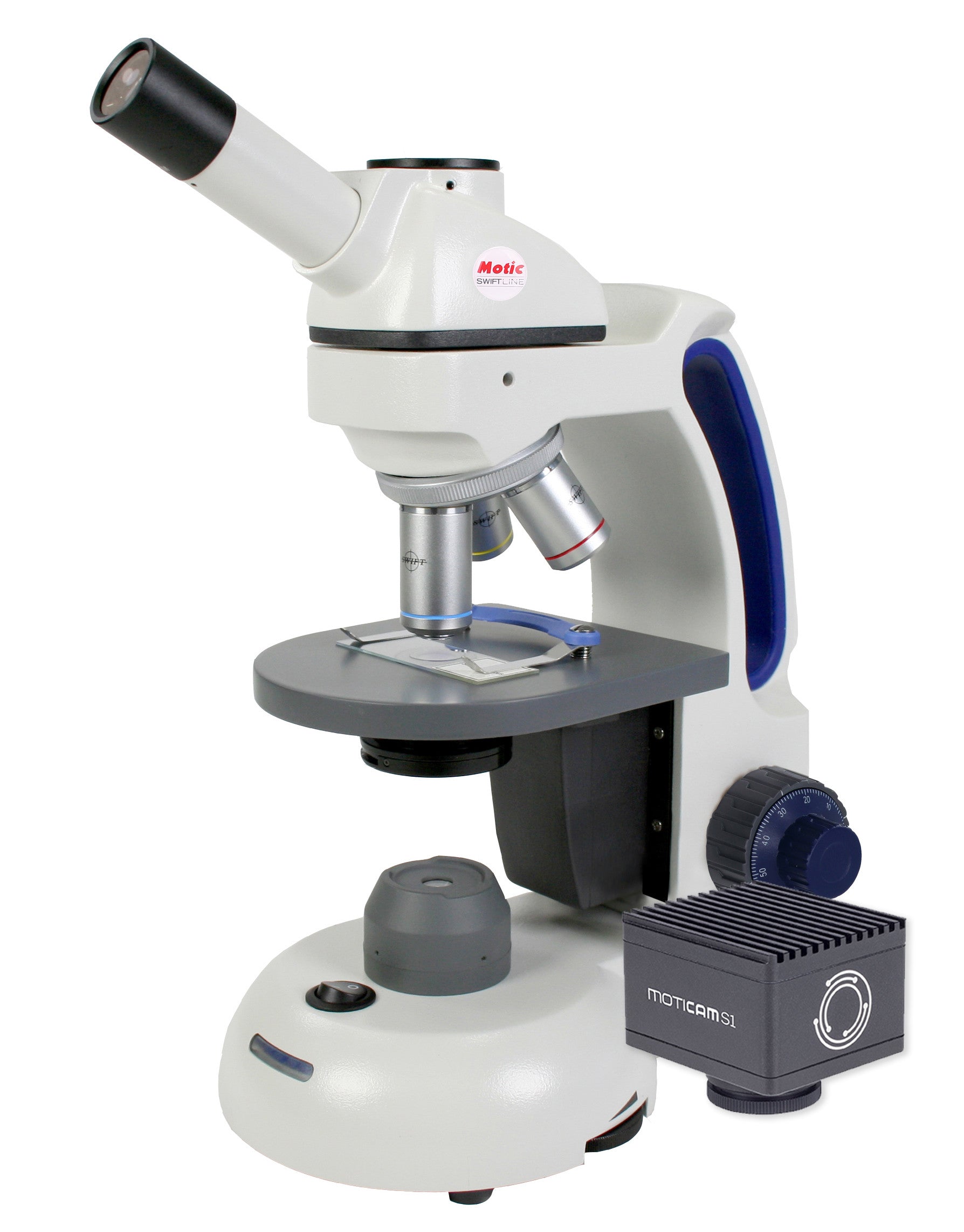 Swift Monocular Cordless LED Microscope with 1.2MP Camera Bundle ...