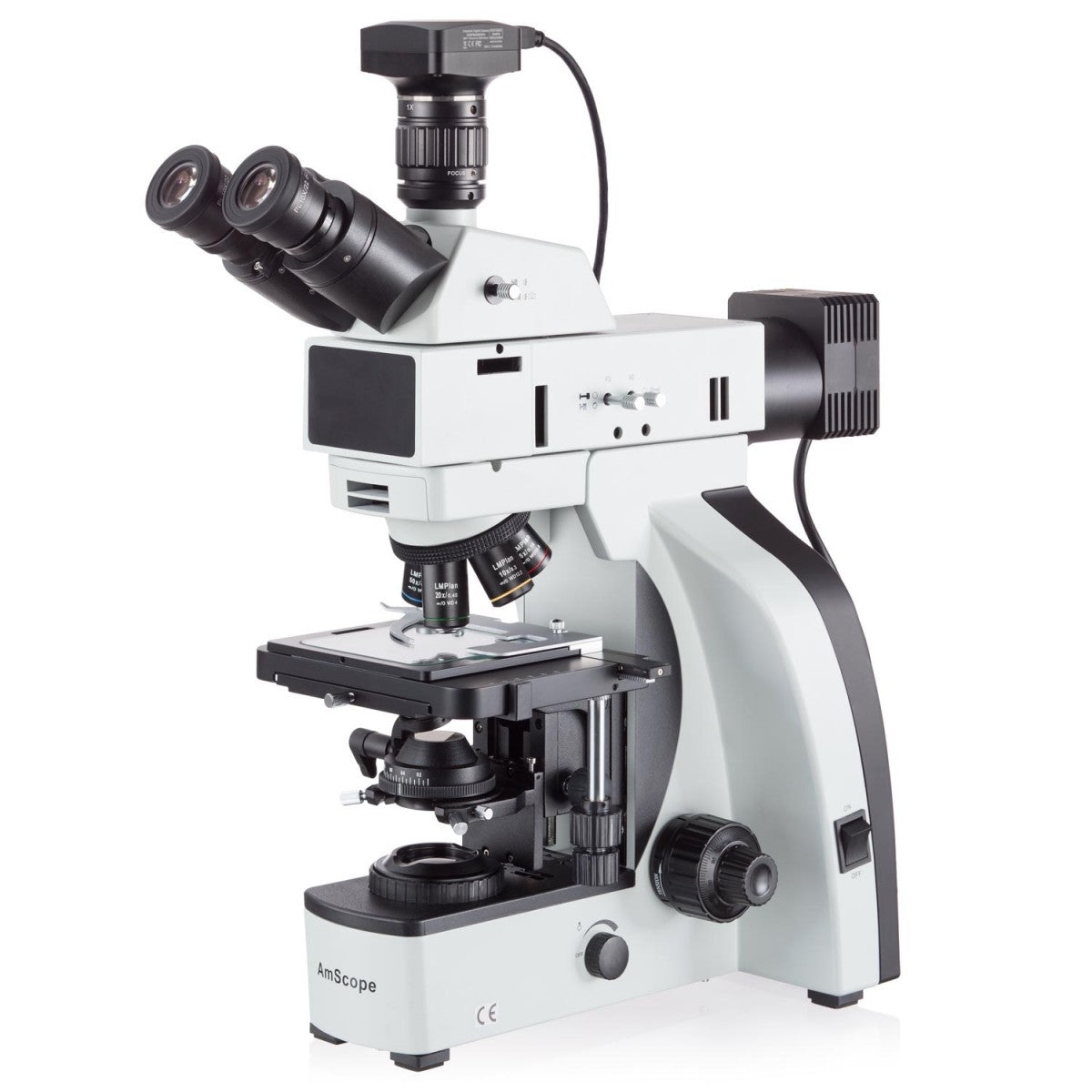 AmScope 50X-500X Metallurgical Microscope with Enhanced Optics and Dua ...